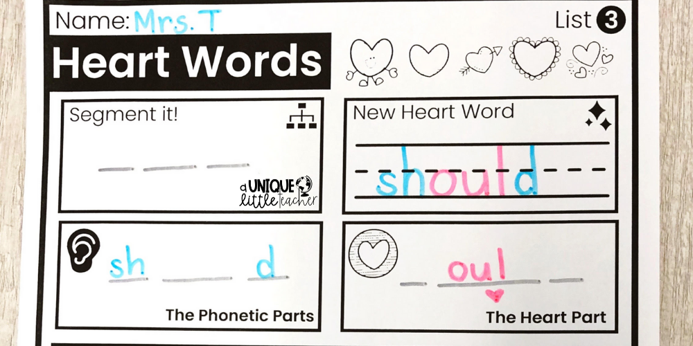 The Heart Word Approach A Unique Little Teacher The Heart Word Approach A Unique Little Teacher